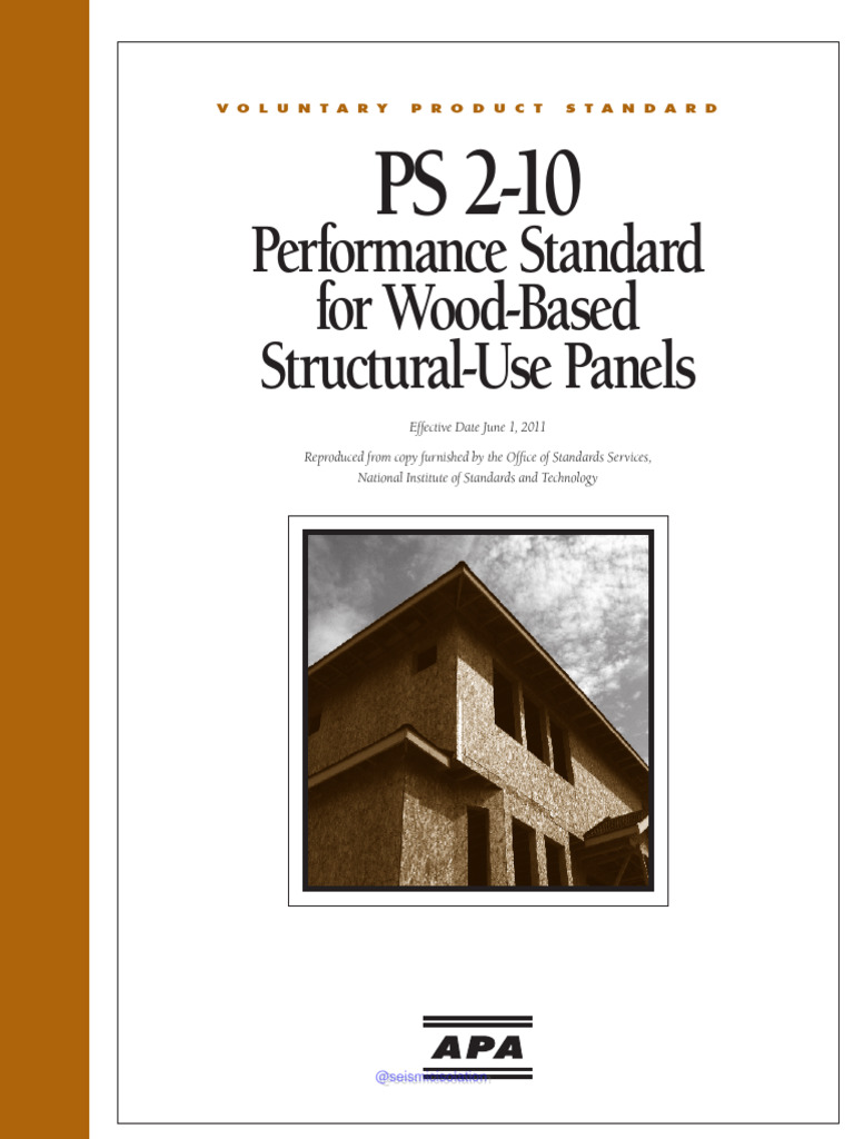 2010 PS 2-10 Performance Standard For Wood Based Structural Use | Download Free PDF | Plywood | Wood