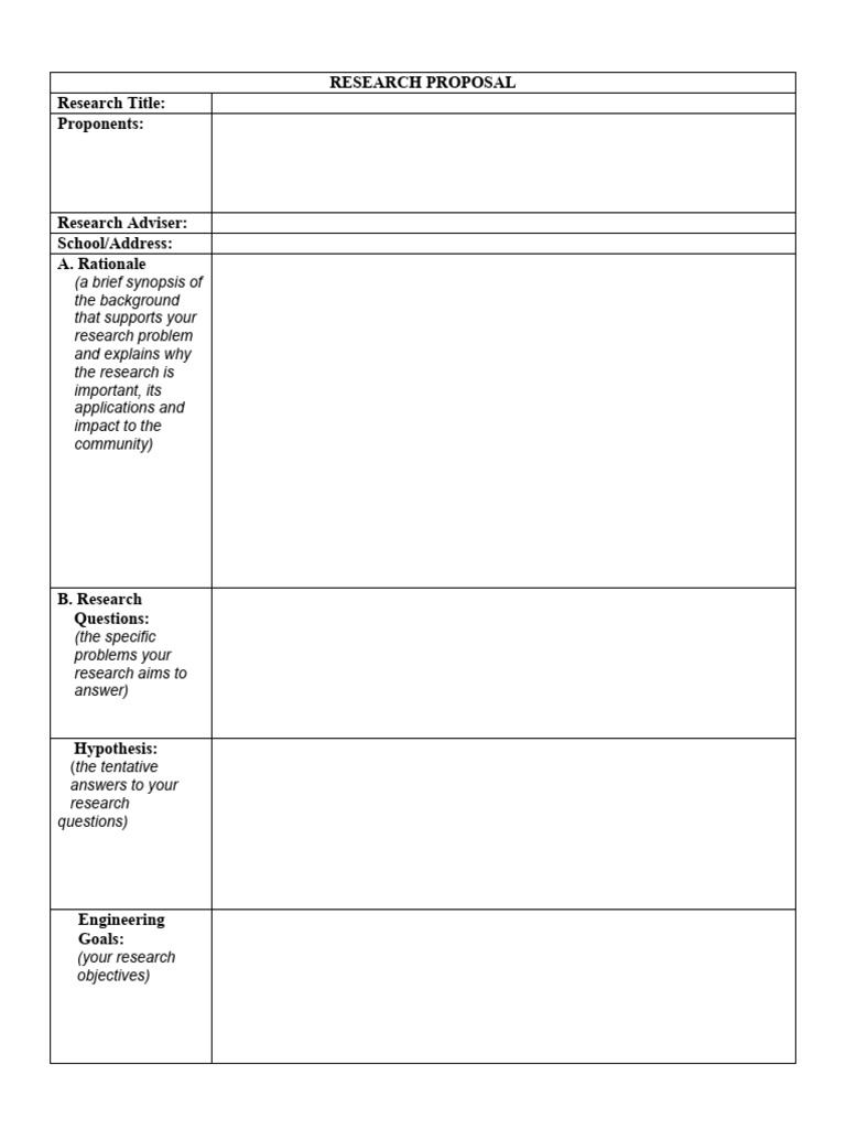 Research Proposal TEMPLATE | PDF
