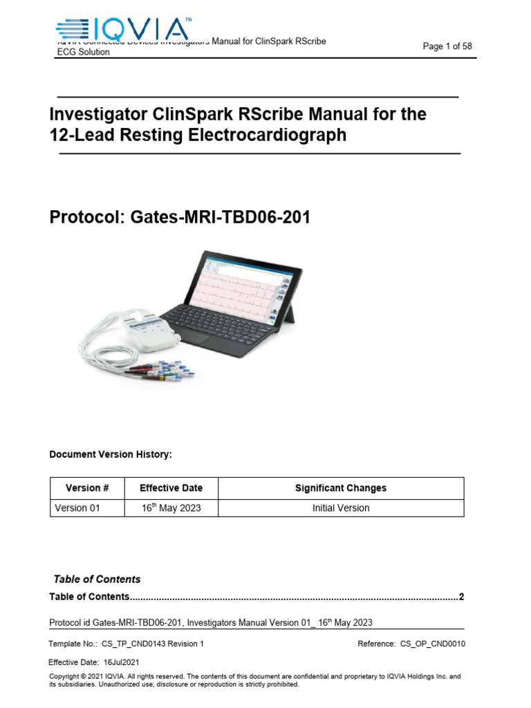 Gates MRI-TBD06-201 - Investigator ECG Manual Version 01 - 16th May ...