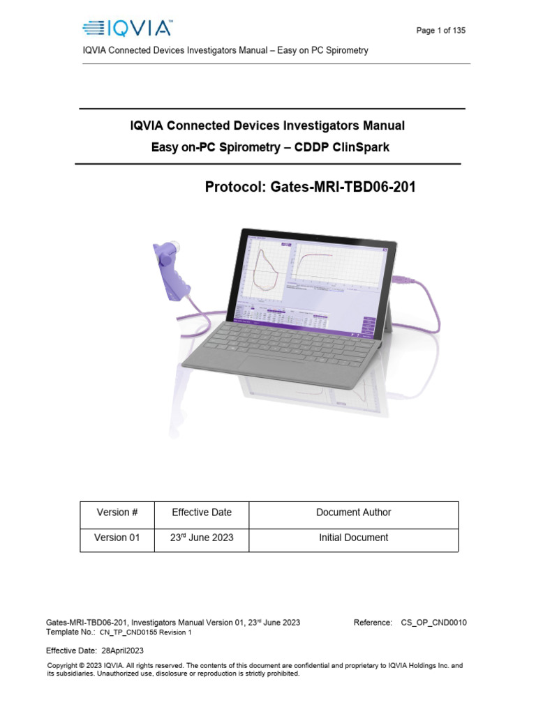 IQVIA Connected Devices Investigators Manual Easy on-PC Spirometry ...