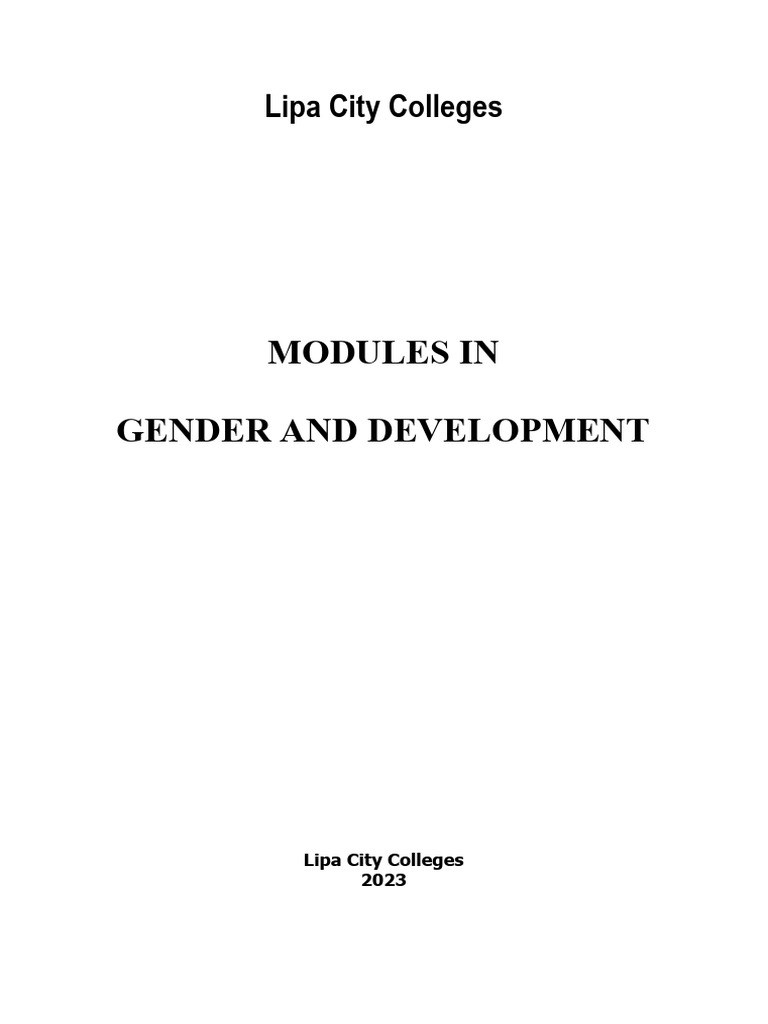 Modules in Gender and Development | Download Free PDF | Gender | Gender Studies
