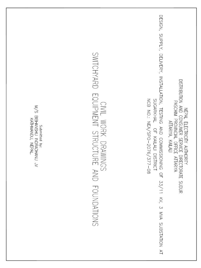 Sugarkhal SS 33kV Switchyard Civil Works | PDF