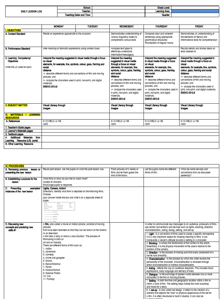 WEEK2 DLL ENGLISH | PDF | Mass Media | Reading Comprehension WEEK2 DLL ENGLISH | PDF | Mass Media | Reading Comprehension