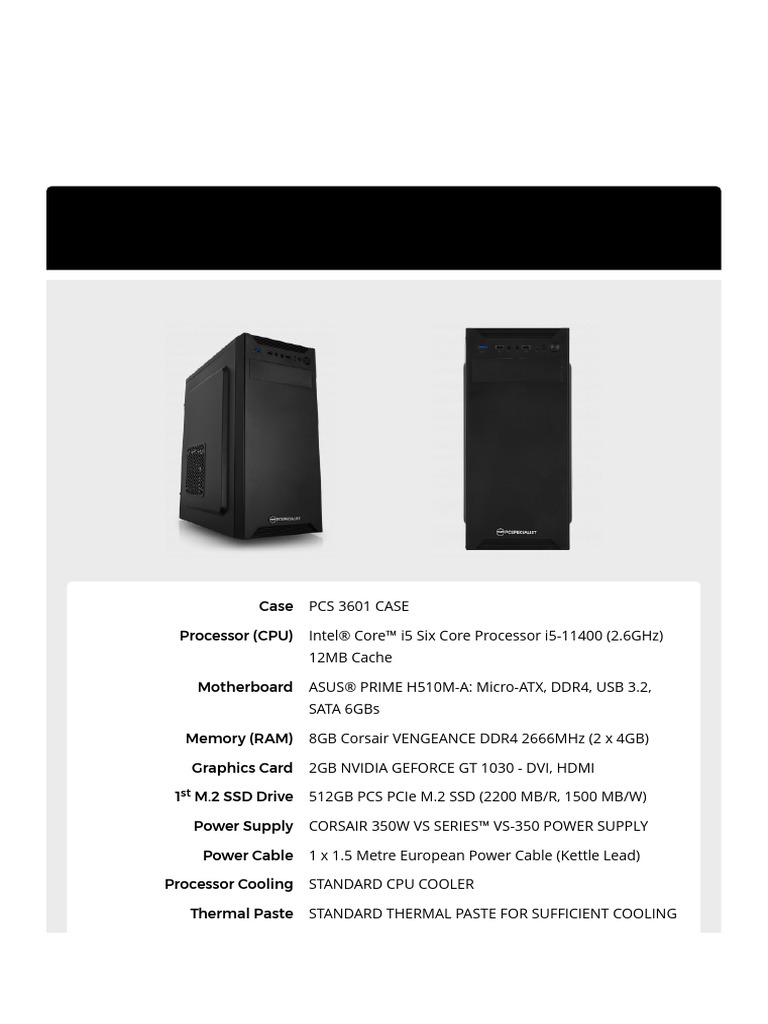 PCSPECIALIST - Your Configuration | PDF | Personal Computers | Usb