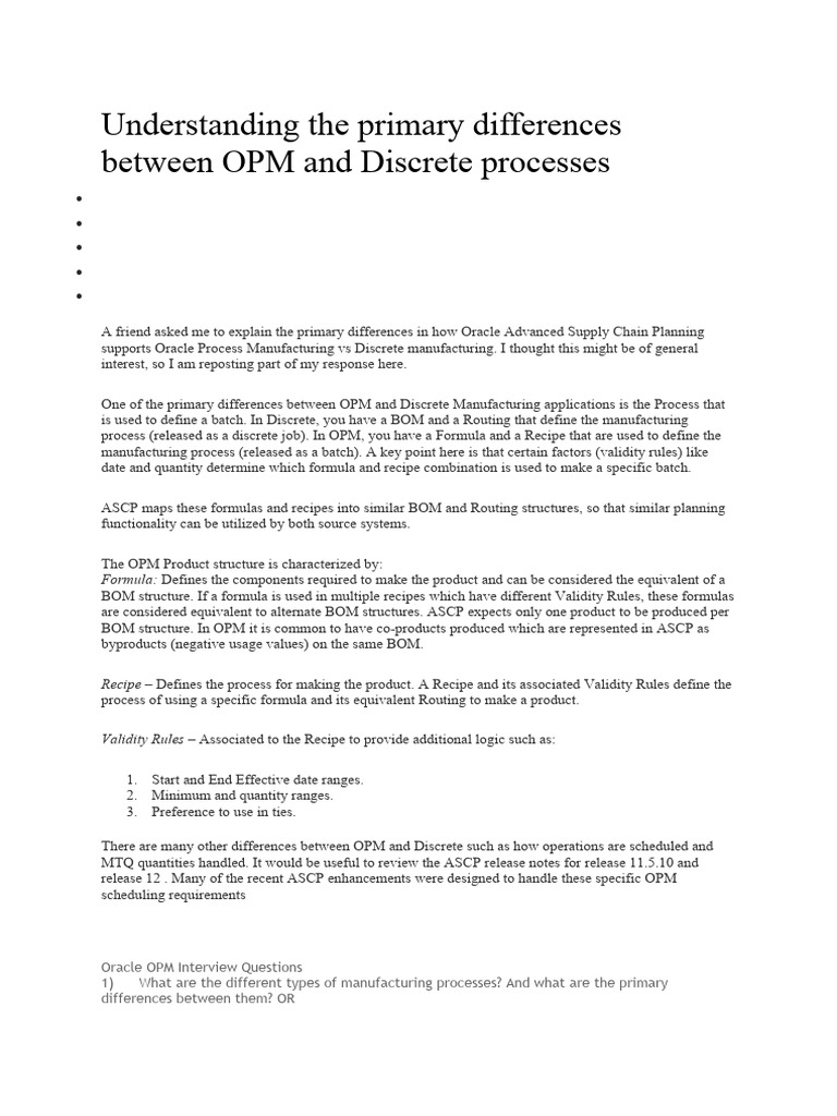 OPM R12 Interview Questions | PDF | Inventory | Specification (Technical Standard)