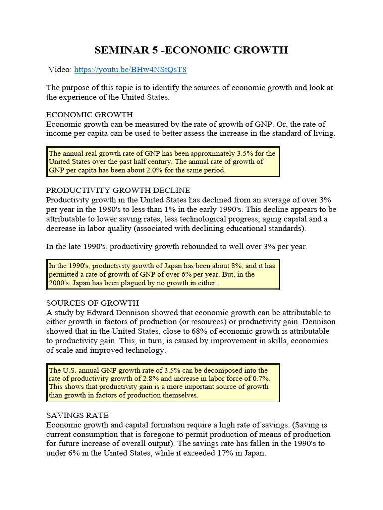 Sources and Challenges of Economic Growth | PDF | Economic Growth | Saving