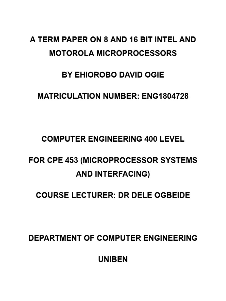 DR. DELE Microprocessor | PDF | Computer Data Storage | Central Processing Unit