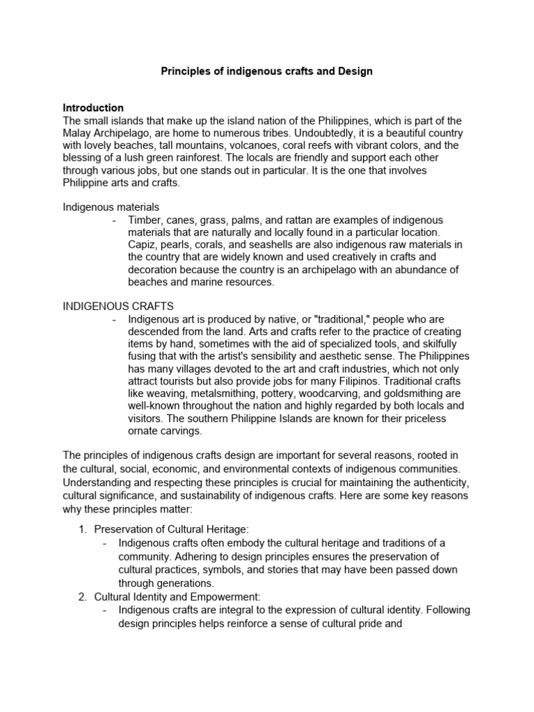 Principles of Indigenous Craft Design | PDF