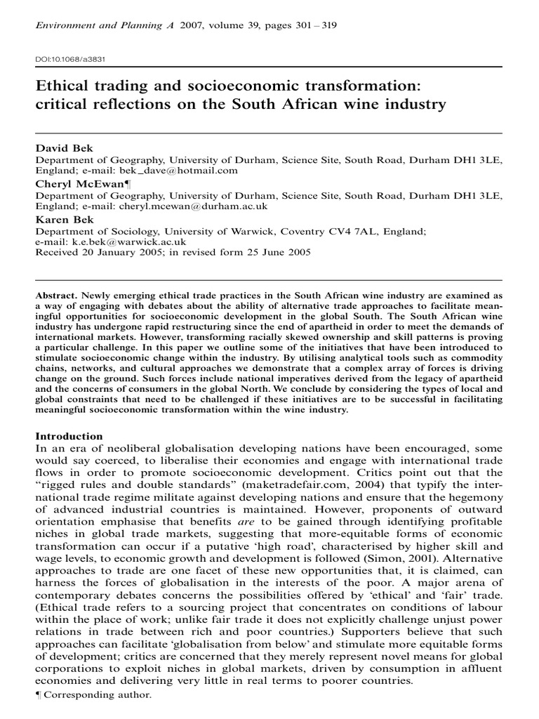 Ethical Trading and Socioeconom | PDF | Fair Trade | Globalization