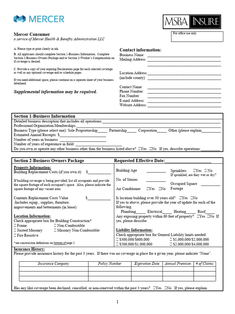 MSB A Office Package | PDF | Insurance | Wall