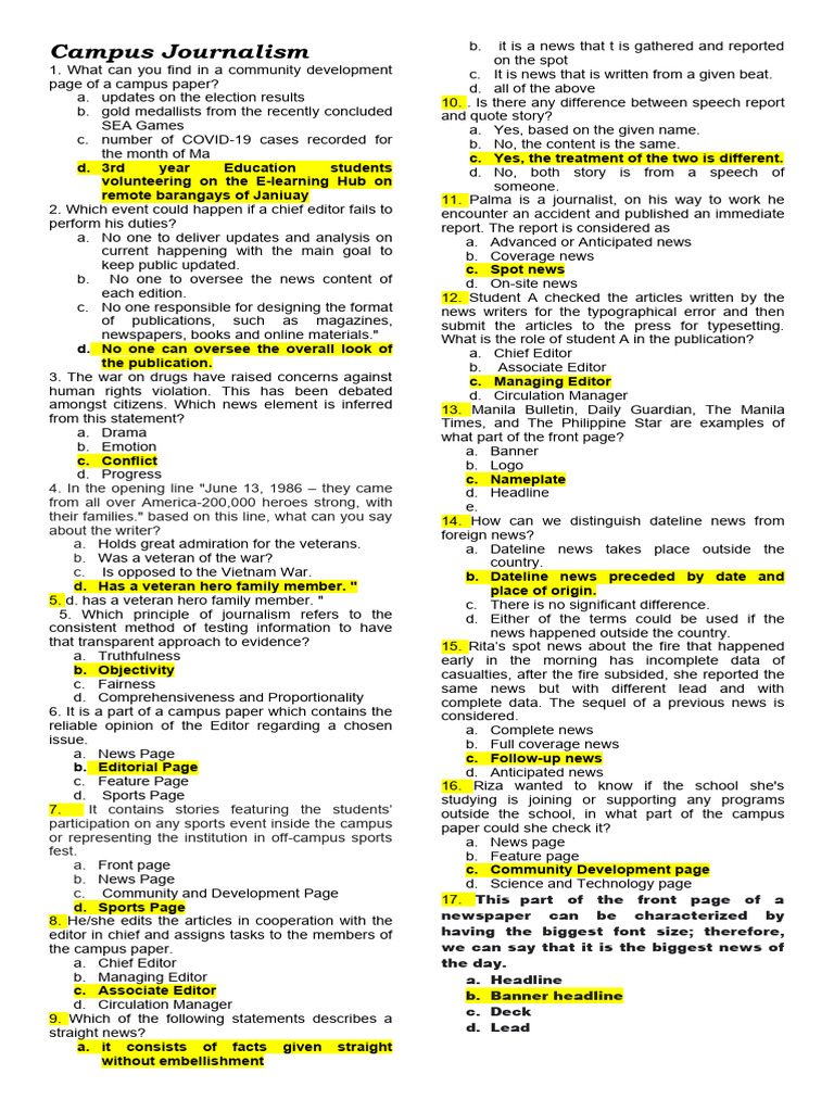 Campus Journalism | PDF | News | Journalism