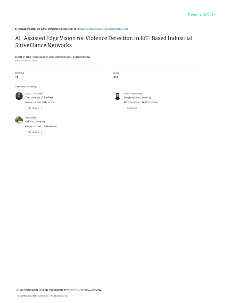 AI-Assisted Edge Vision For Violence Detection in IoT-Based Industrial ... AI-Assisted Edge Vision For Violence Detection in IoT-Based Industrial ...