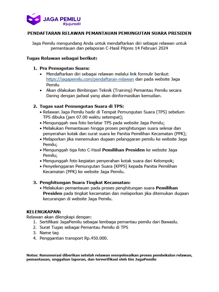 Pendaftaran Relawan | PDF