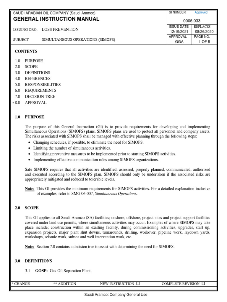 0006 - 033 Simultaneous Operations (Simops) | PDF | Risk Assessment | Risk