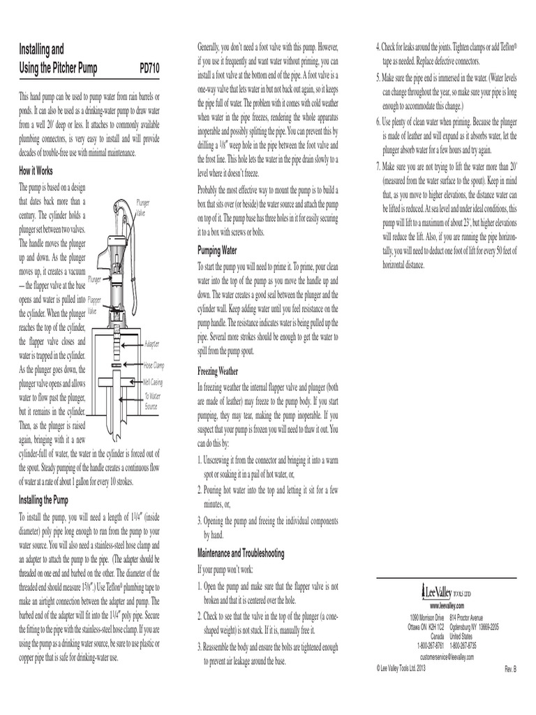 Cast Iron Pitcher Pump C 01 e | PDF | Pump | Pipe (Fluid Conveyance)