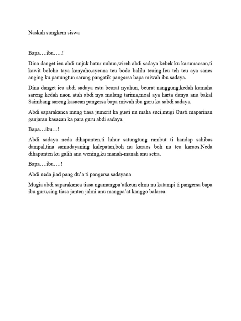 Naskah Sungkem Siswa | PDF