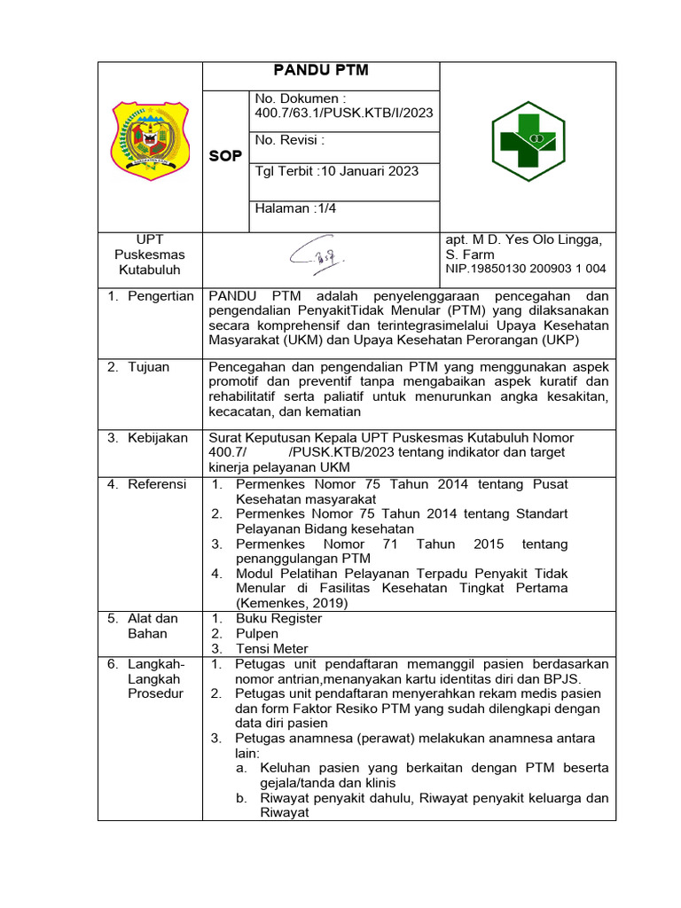 Sop Pandu PTM | PDF