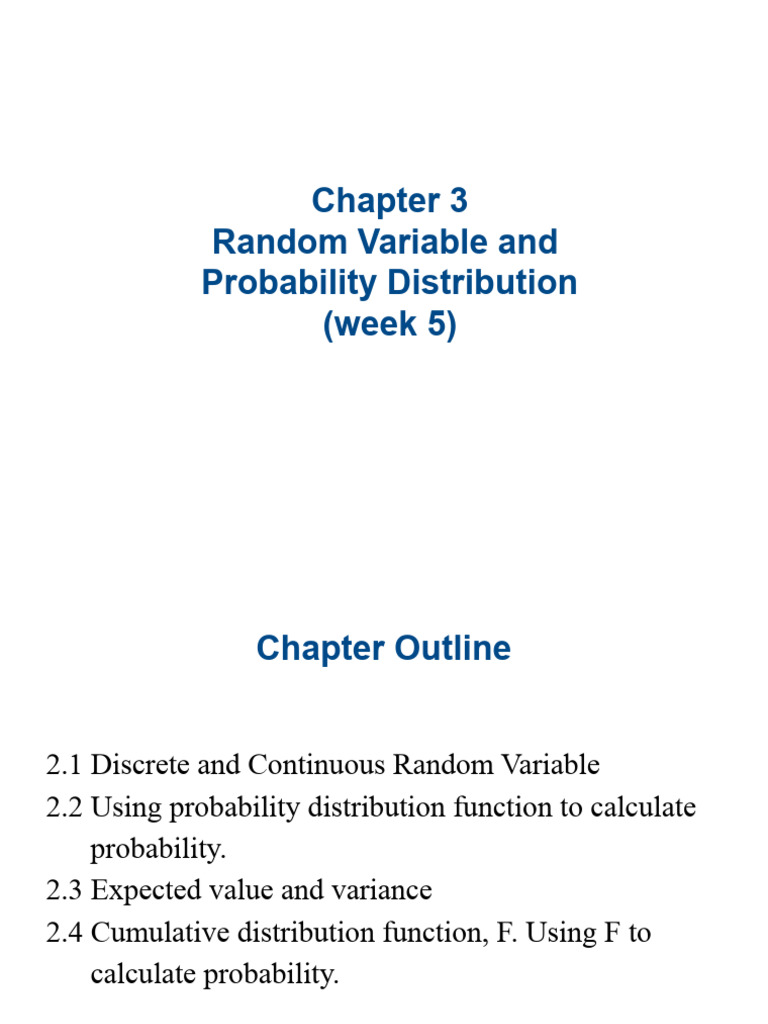 Random Variables & Probability Distributions | PDF | Probability Distribution | Probability ...