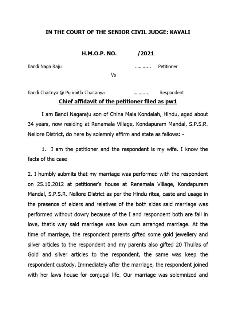 Bandi Nagaraju MC | PDF | Marriage | Affidavit