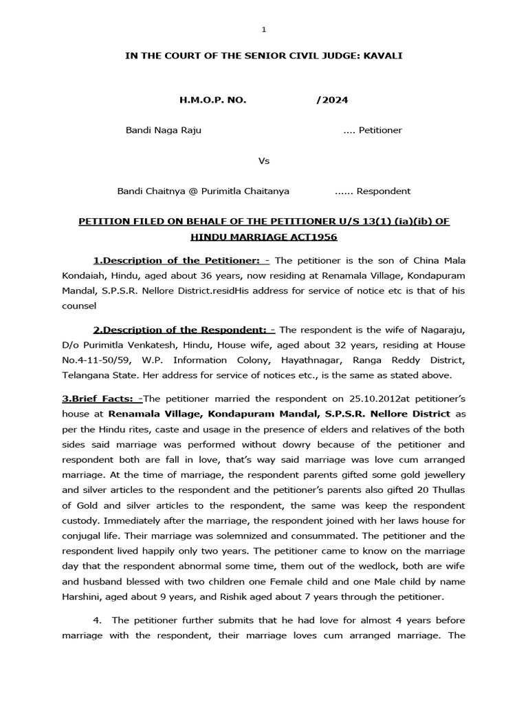 Bandi Nagaraju | PDF | Marriage | Affidavit