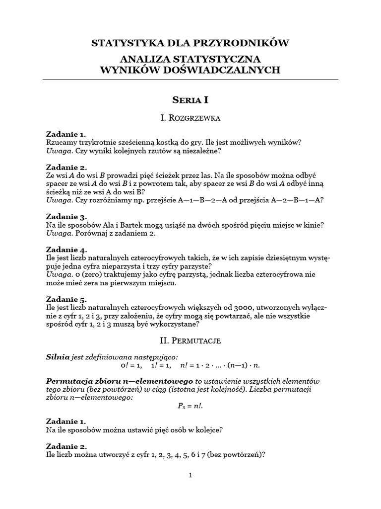 Statystyka Zadania | PDF