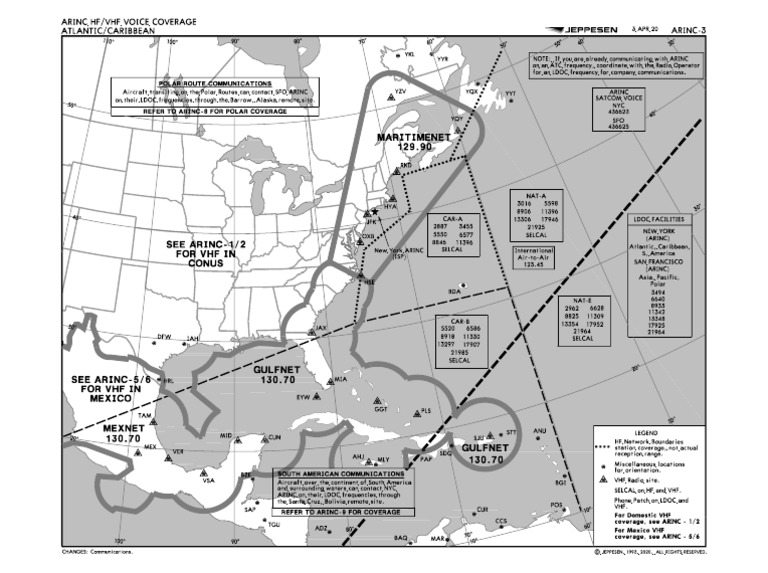 ARINC HF-VHF Voice Coverage Atlantic-Carribean | PDF