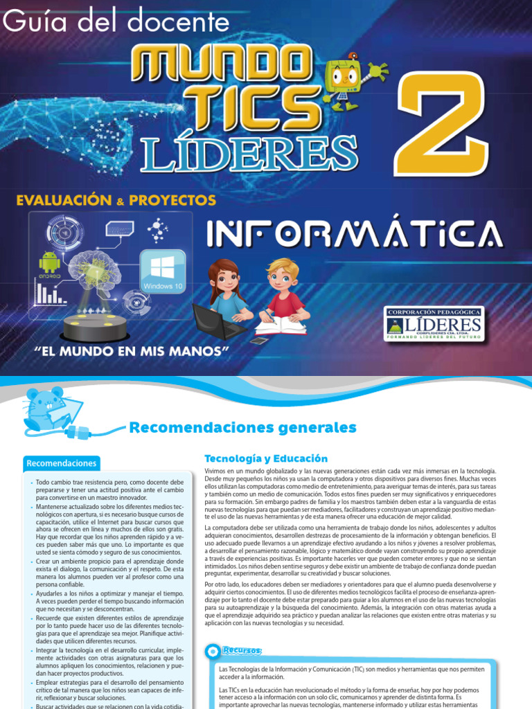 Guia Del Docence Mundo Tics Lideres 2 | PDF | Internet | Tecnología de información y comunicaciones