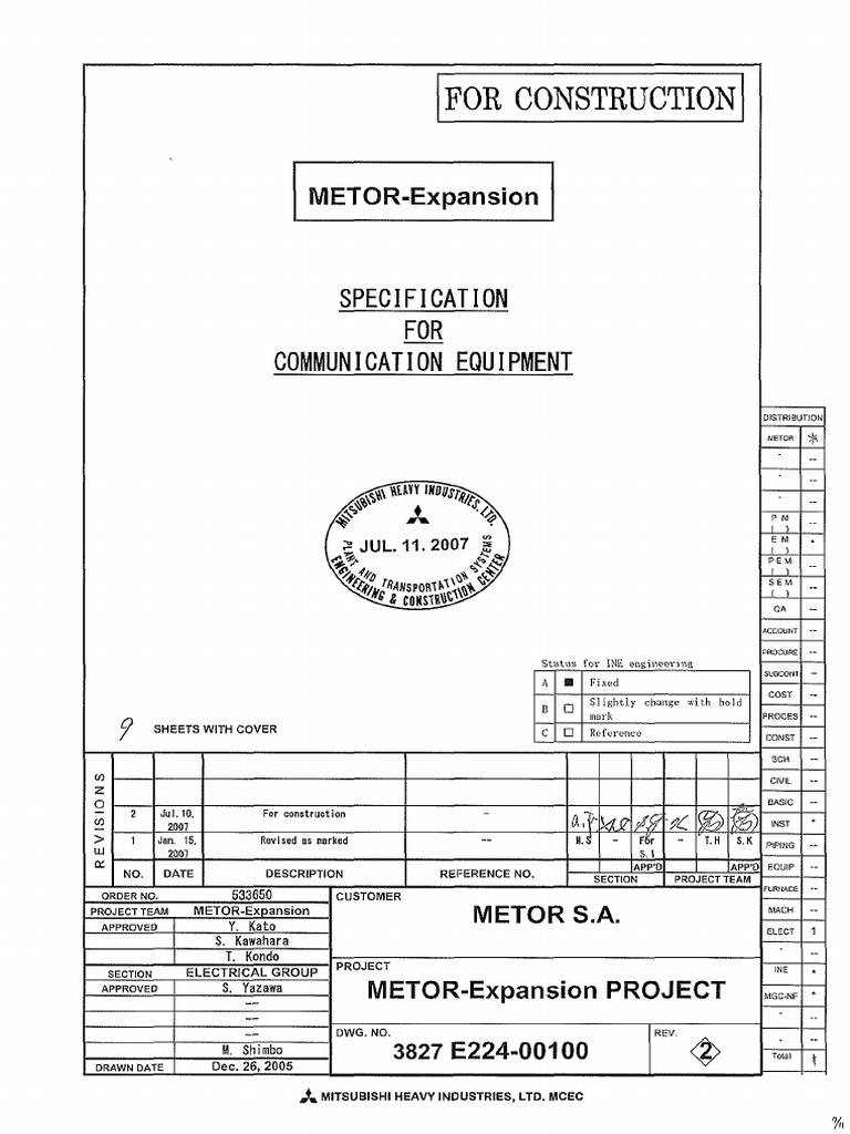 E224-00100 - Rev02.... Specification For Communication Equipment | PDF