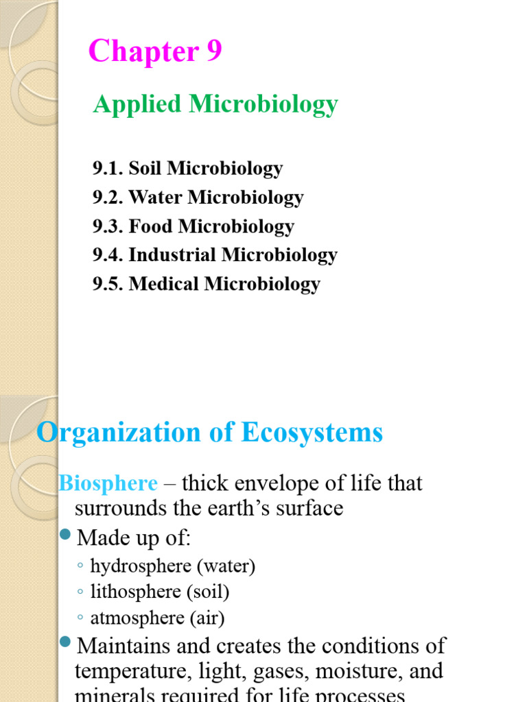 Chapter 9 Applied Microbiology | PDF | Sewage Treatment | Soil