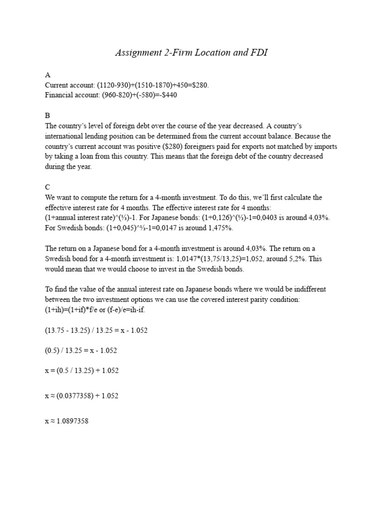 Assignment 2-Firm Location and FDI-Yvo Cappetti-S5208424 | Download Free PDF | Purchasing Power ...