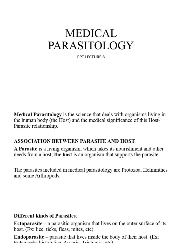 Medical Parasitology PPT Lecture | Download Free PDF | Protozoa ...