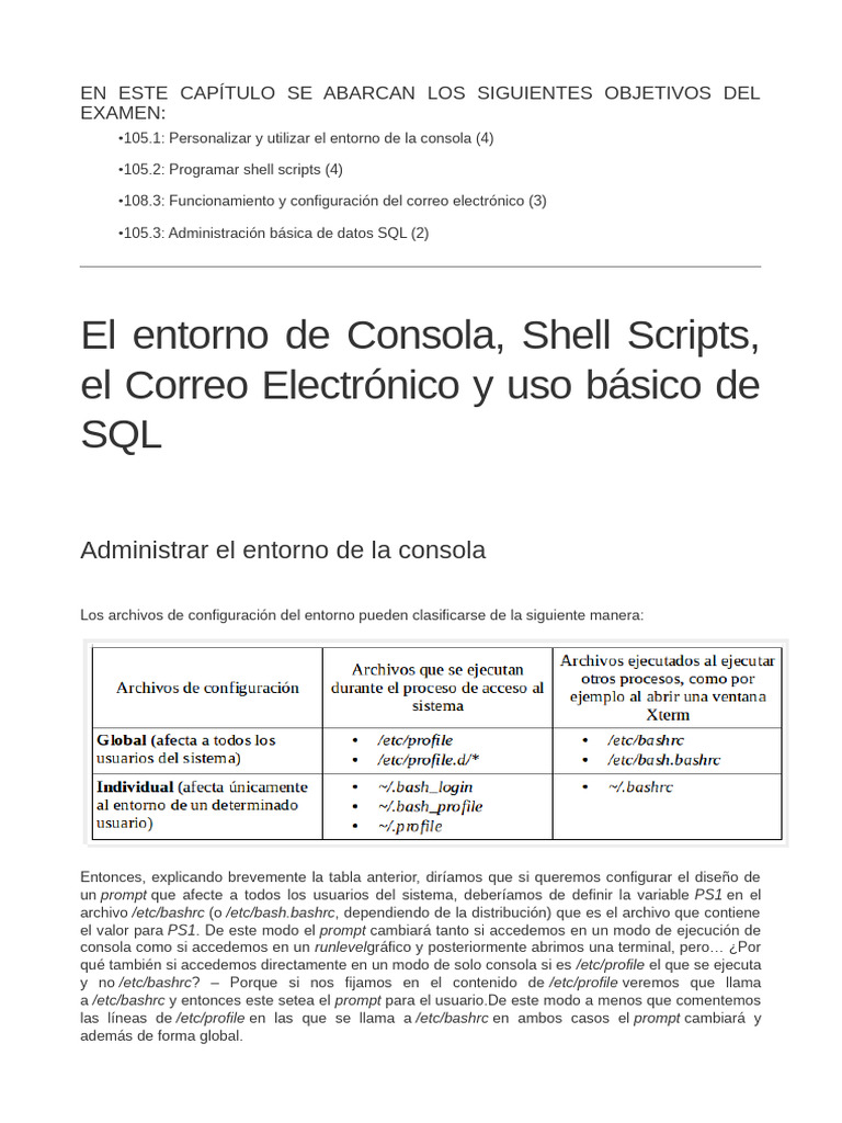 105 Shells, Scripting y Gestión de Datos | PDF | Interfaz de línea de ...