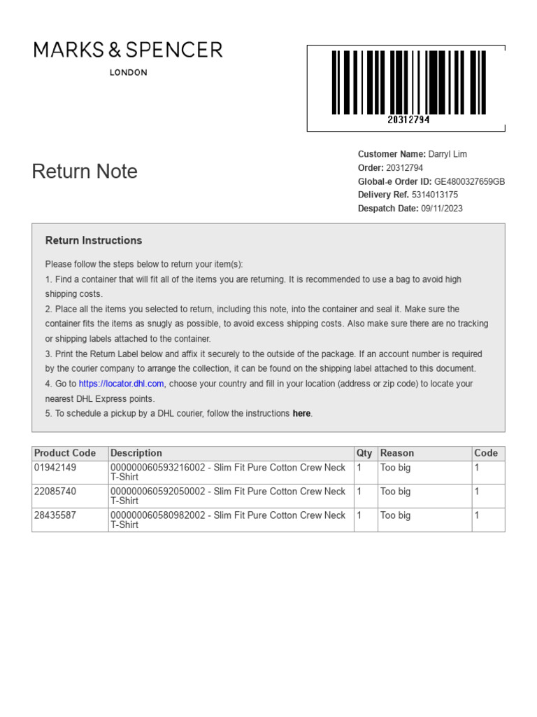 Return Label | PDF | Courier