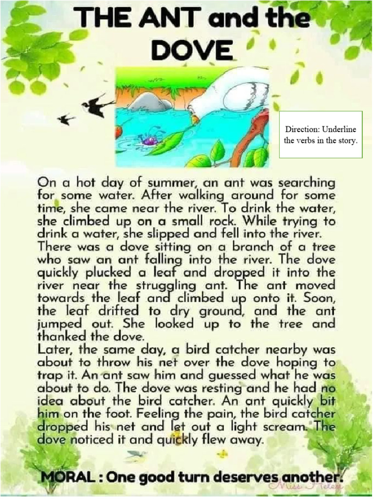 Story (Underline The Verbs) | PDF