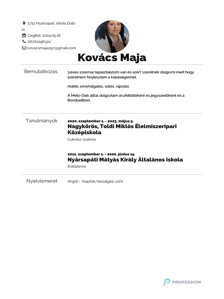 Kovacs Maja CV 20240114200157 | PDF
