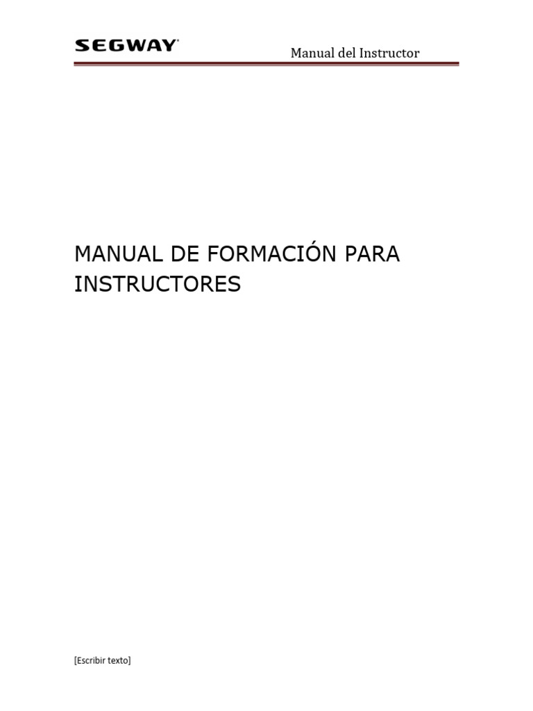 Manual Del Instructor-Formación | PDF | Peatonal | Transporte