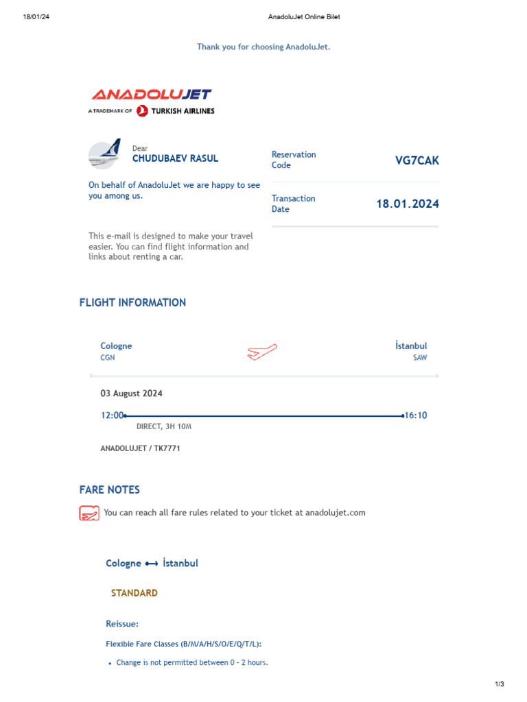 Anadolu Jet | PDF | Transport | Aviation