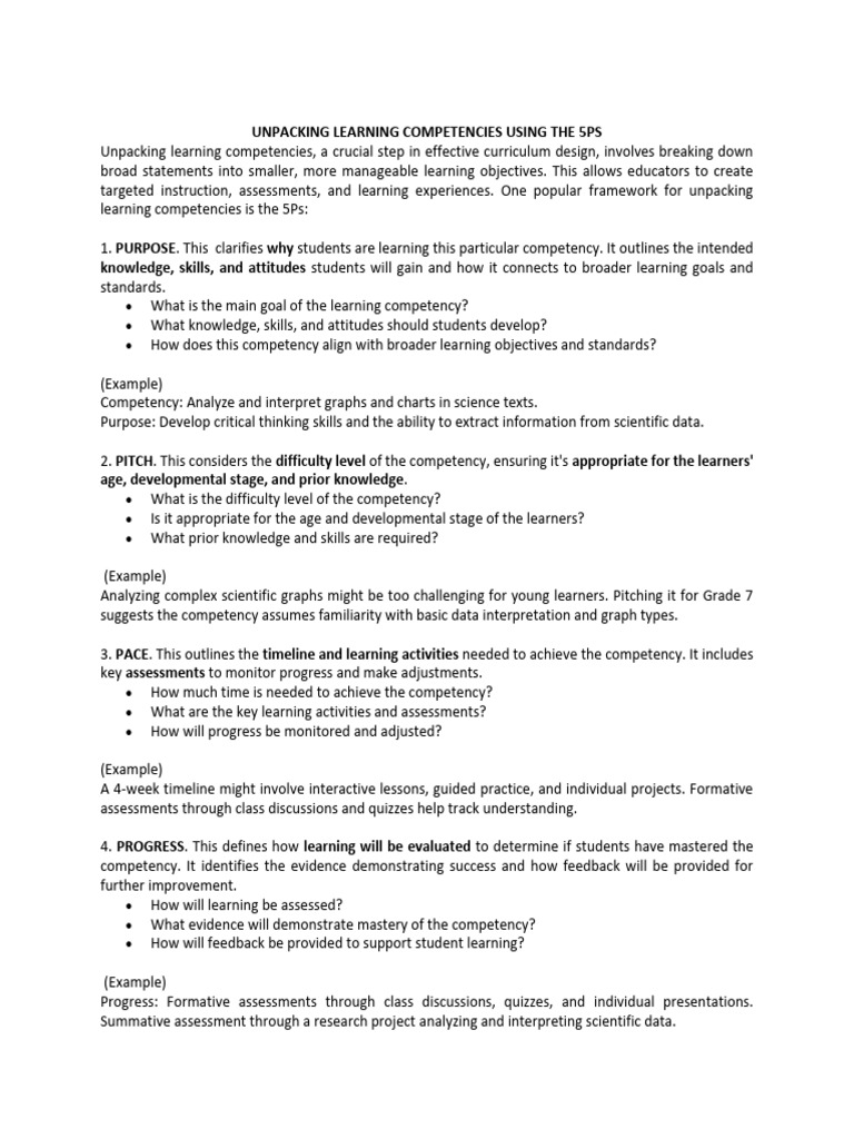 Unpacking Learning Competencies with 5Ps | PDF | Learning | Intelligence