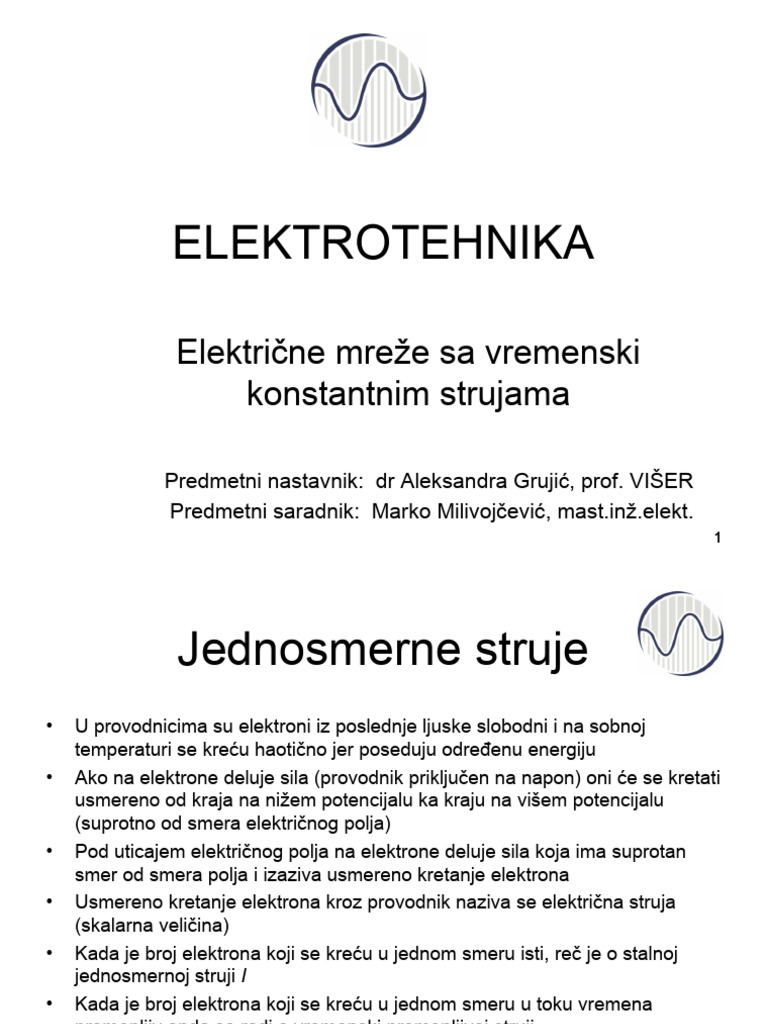 Jednosmerne Struje 1 | PDF