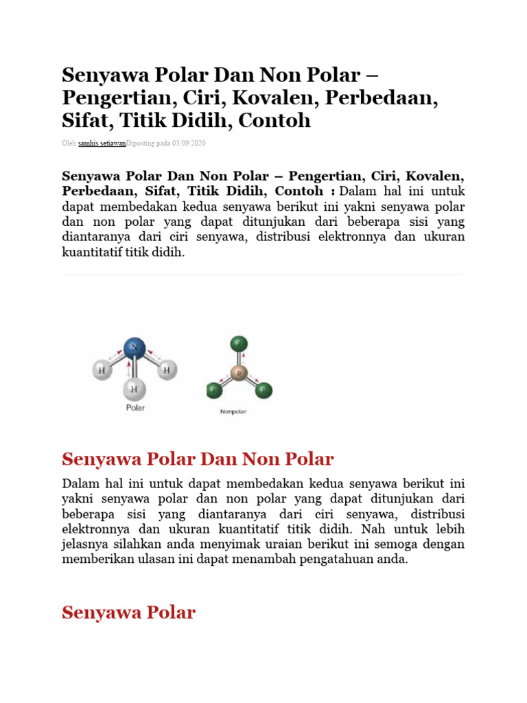 Senyawa Polar Dan Non Polar | PDF