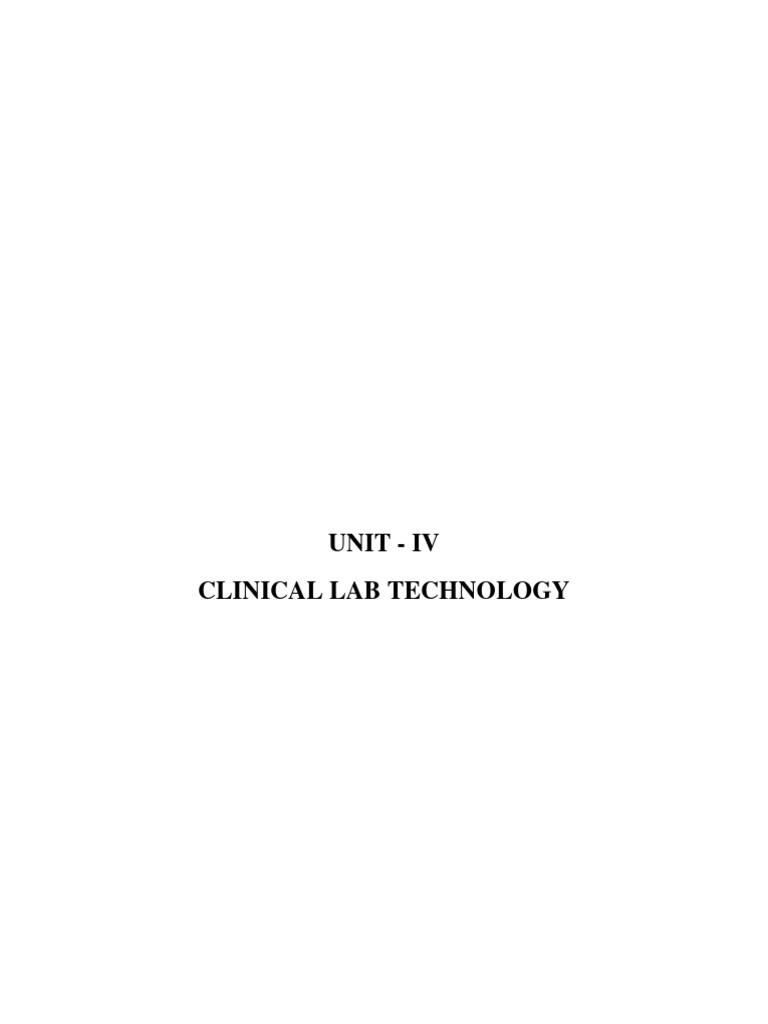 Unit - 4 Clinical Lab Technology | PDF | Anemia | Bleeding