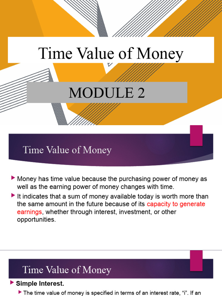 Module 2 Time Value of Money For Distribution | PDF | Interest | Time ...