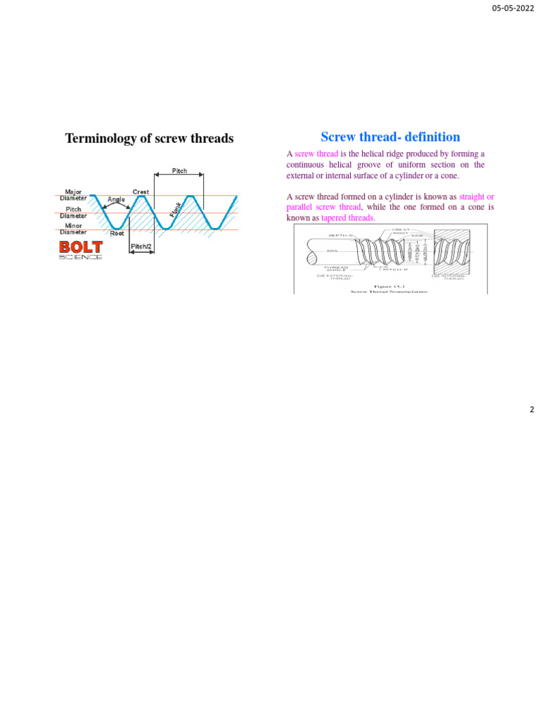 1 Screw Thread and Gear Thred Measurements1 | PDF | Gear | Screw