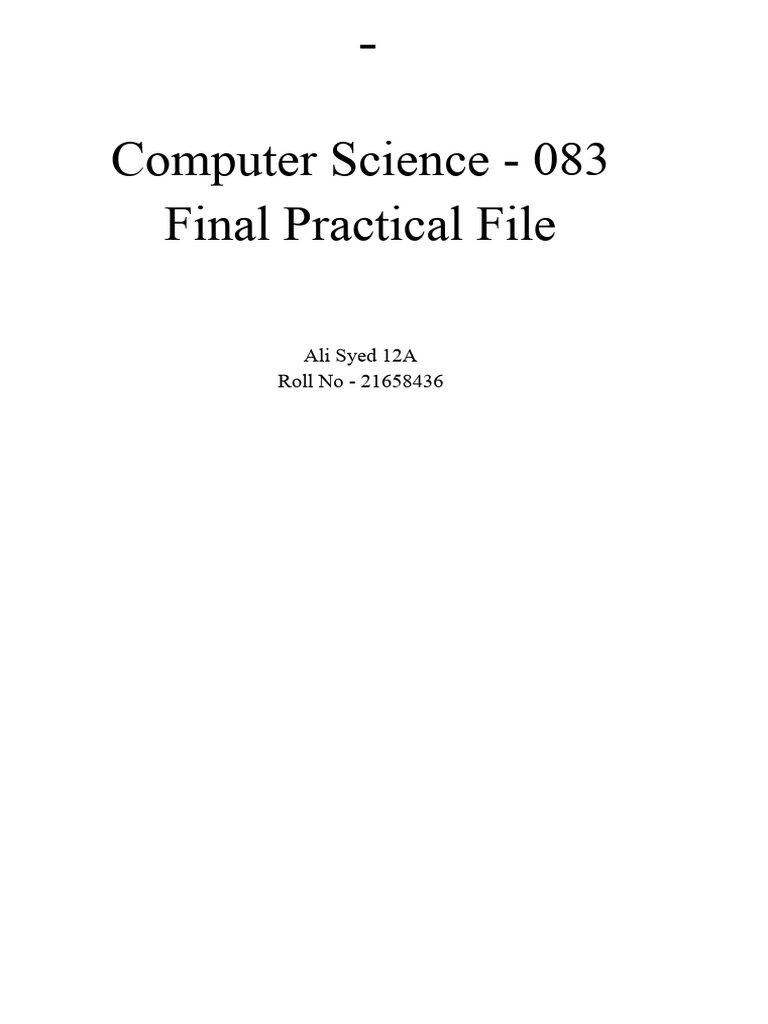 CS Practical 1 | PDF