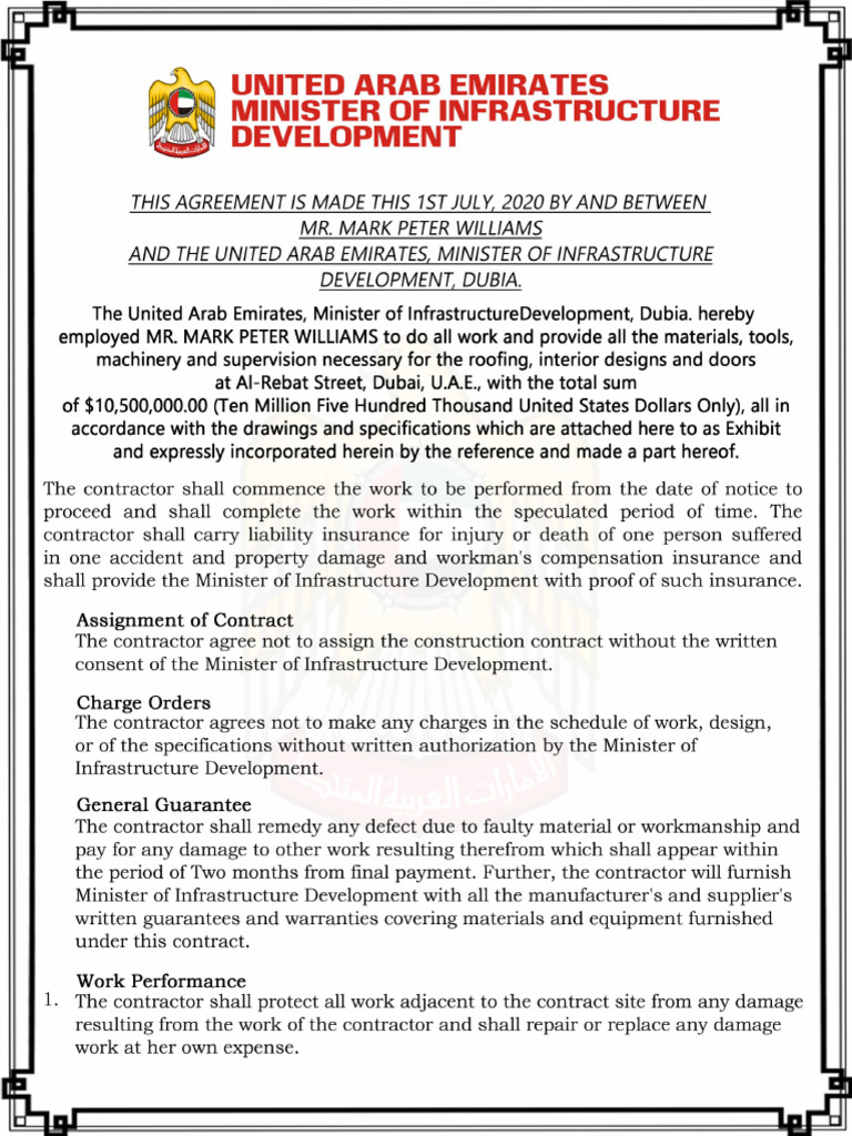 UAE Contract Agreement | PDF