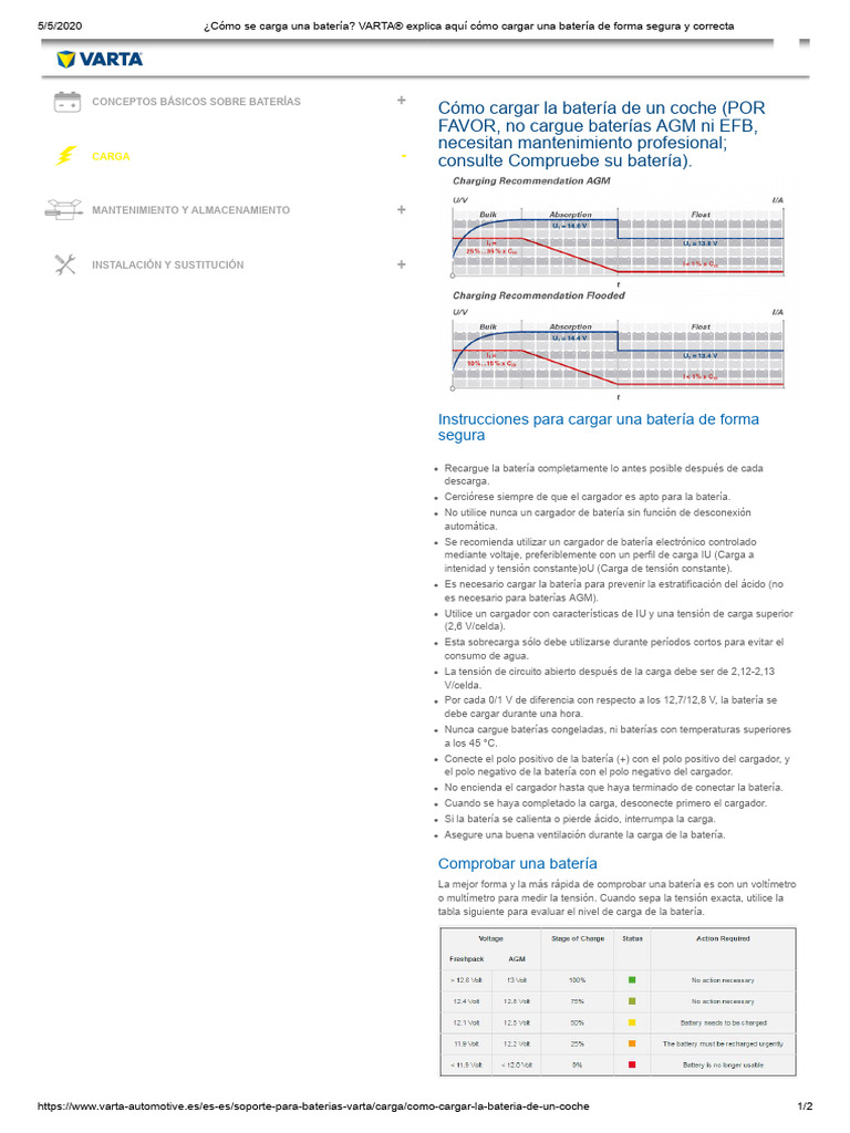 ¿Cómo Se Carga Una Batería - VARTA® Explica Aquí Cómo Cargar Una Batería de Forma Segura y ...