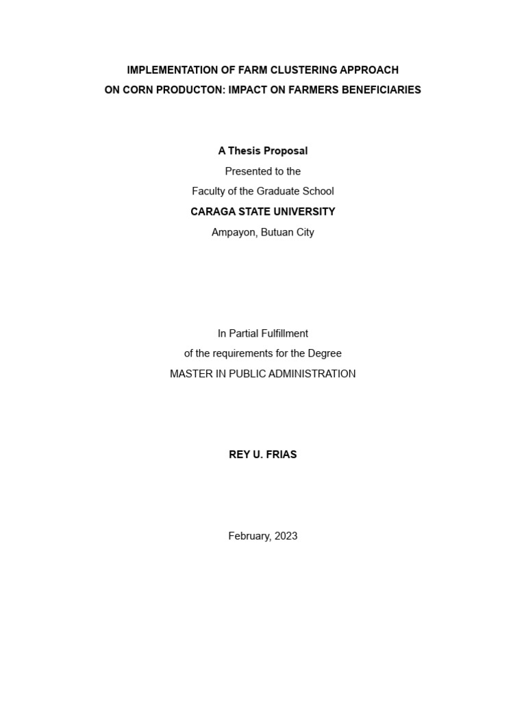 Implementation of Farm Clustering Approach - Research Proposal | PDF ...