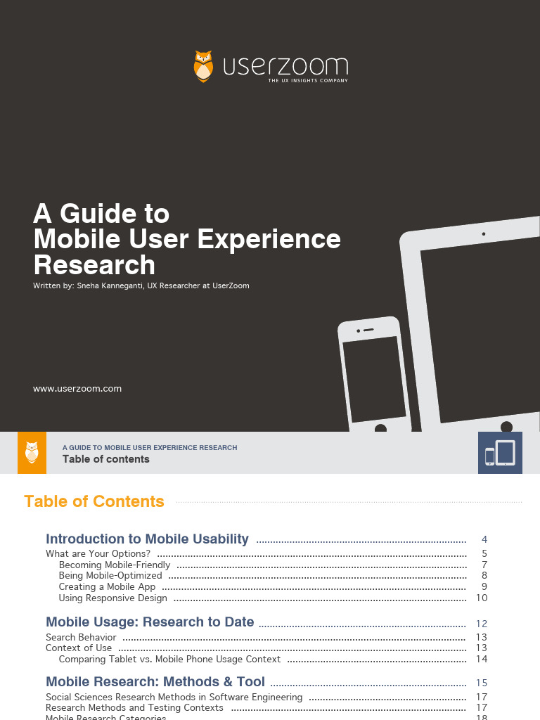 Mobile UX Research Guide | PDF | Usability | Mobile App