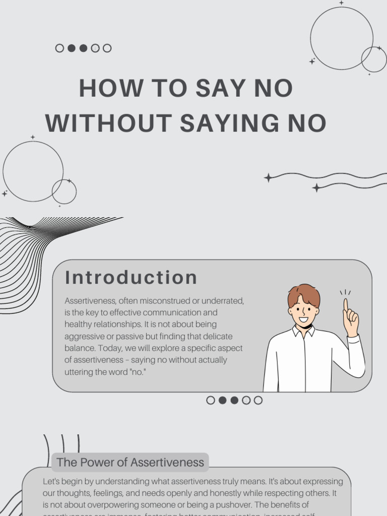 How To Say NO Without Saying NO | PDF | Body Language | Gratitude