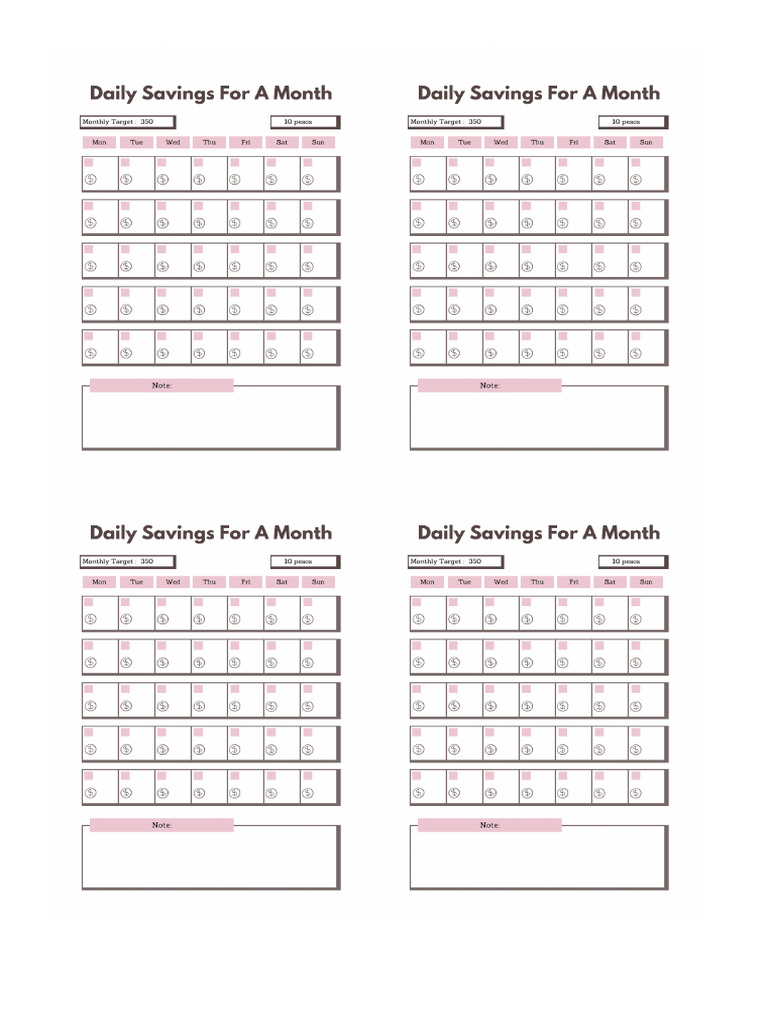 Savings Challenge Template | PDF